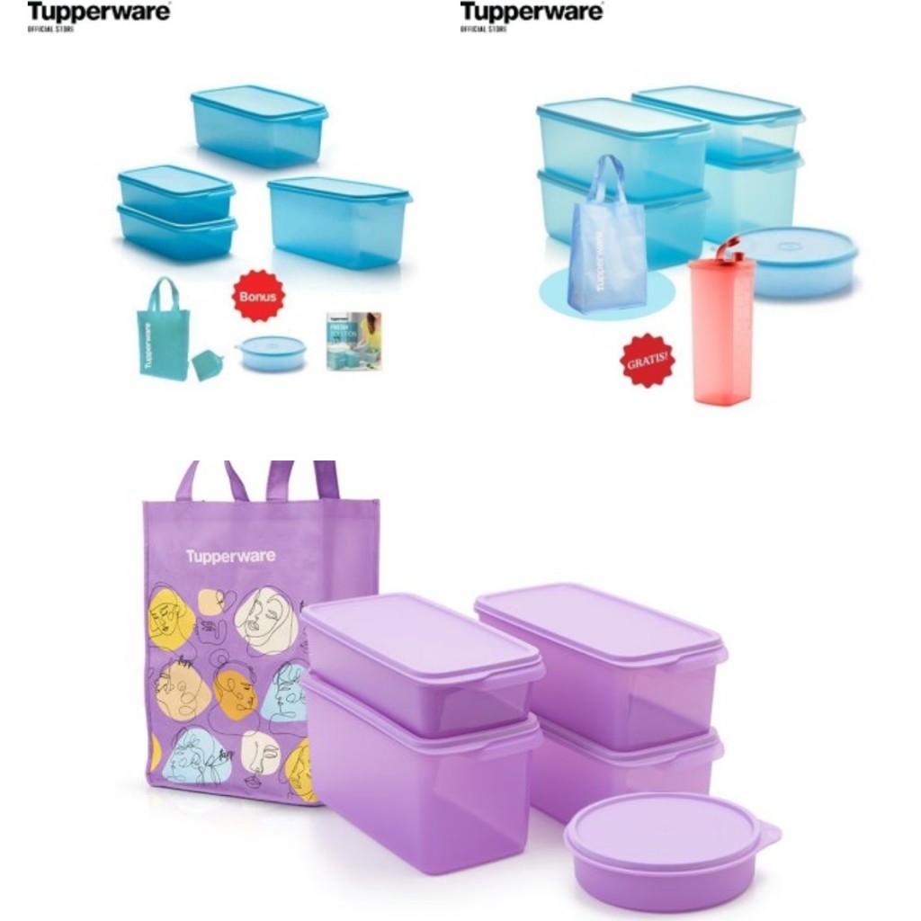 Jual TUPPERWARE TOPLES CONTAINER PLASTIK FRESHIA COLLECTION BIRU UNGU ...
