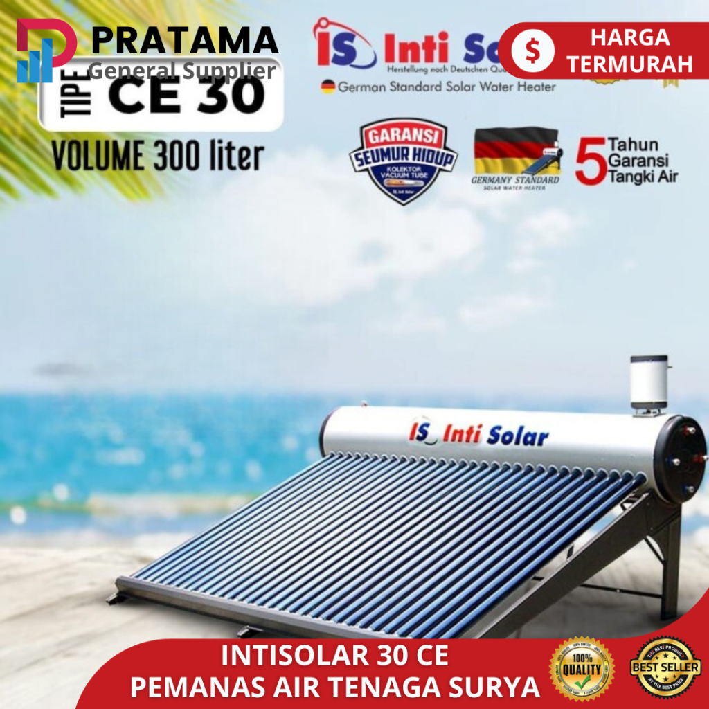 Jual INTISOLAR 30 CE PEMANAS AIR SURYA 300ltr Inti Solar Water Heater ...