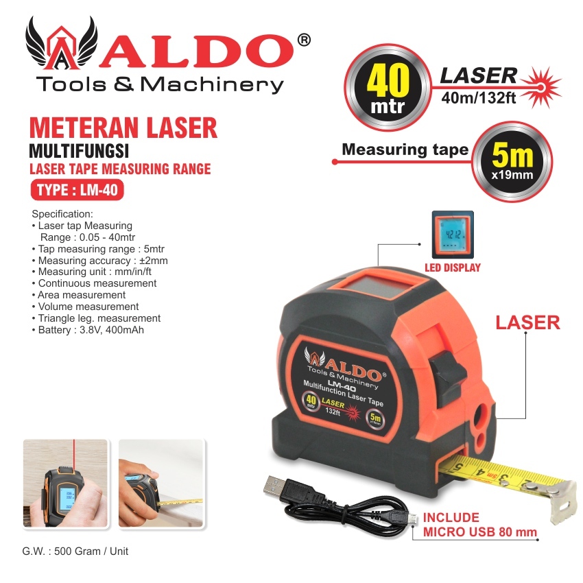 Jual METERAN LASER MULTIFUNGSI LM-40 / METERAN LASER DIGITAL / ALAT ...