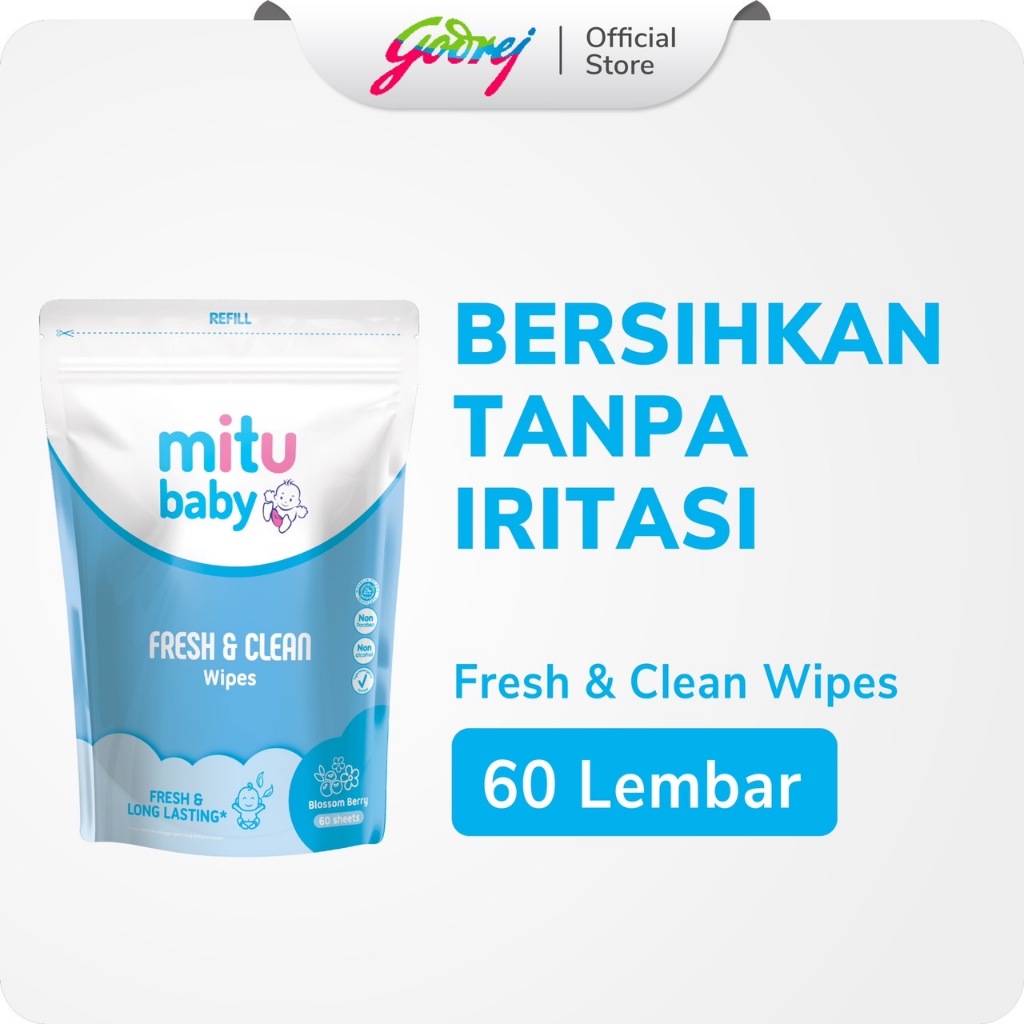 Jual Mitu Baby Fresh & Clean Wipes Blossom Berry Refill 60'S - Tisu ...