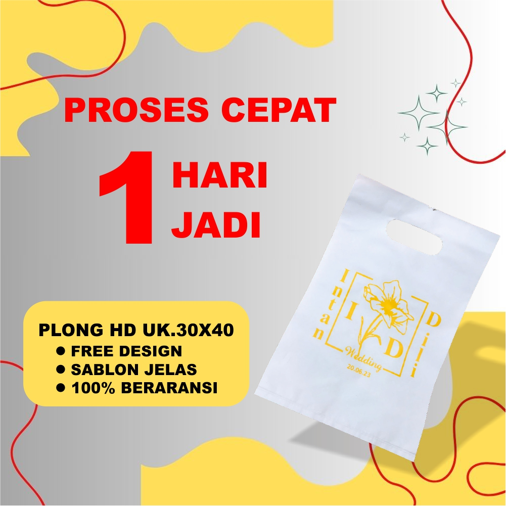 Jual Plastik Sablon Plong HD Ukuran 30X40 FREE DESIGN PLASTIK TEBAL ...