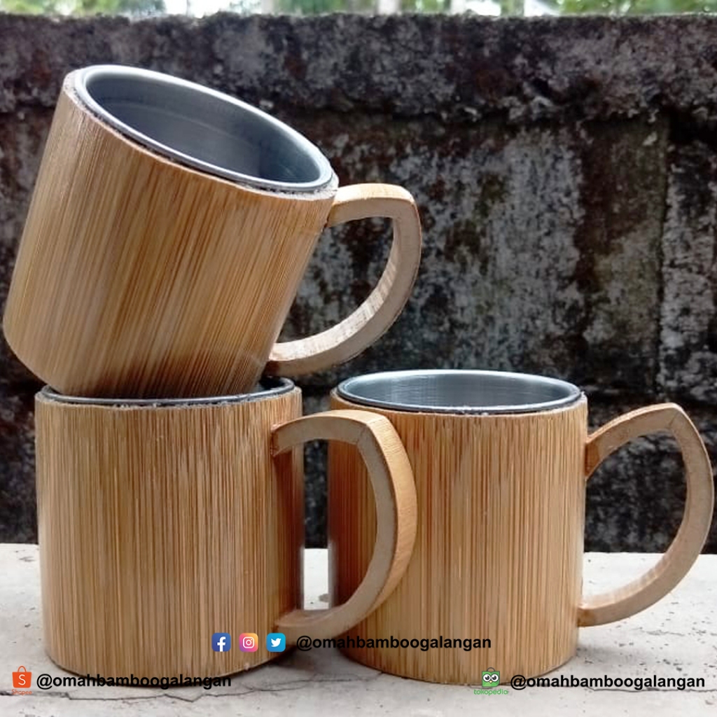 Jual Gelas Cangkir Bambu Stainless, Cangkir Kopi Costum Bambu Stainless ...