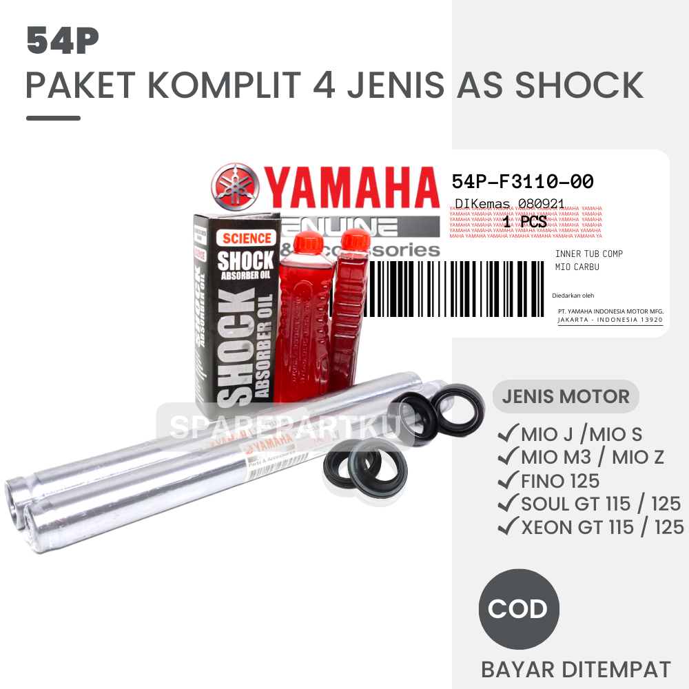 Jual (HEMAT) 54P PAKET AS SHOCK DEPAN MIO J SOUL GT 115 125 M3 + 2 PCS ...