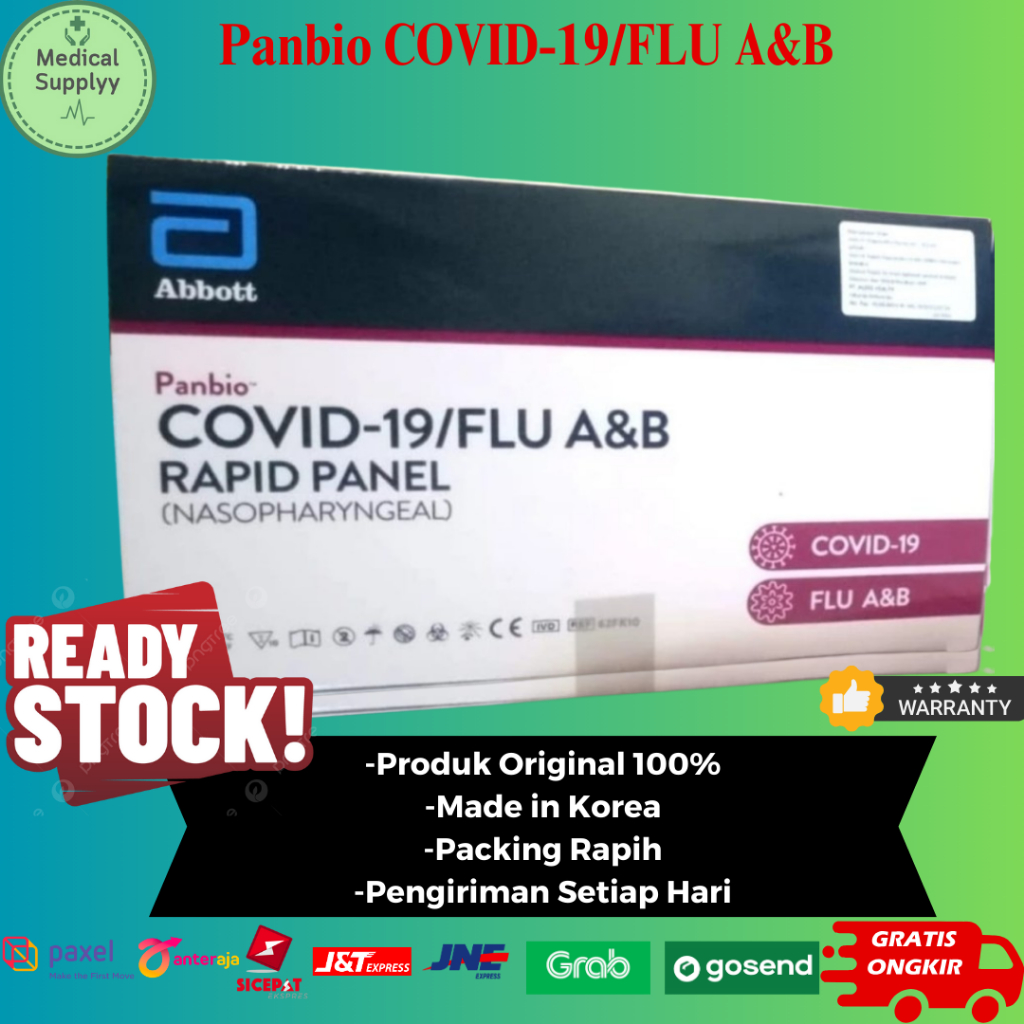 Jual Abbott Panbio Flu Antigen isi 10 Pendeteksi Flu A&B / Covid-1 Box ...