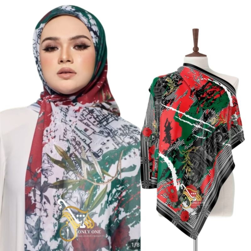 Jual Hijab Palestina Kerudung Segiempat Voal Katun Premium | Shopee ...