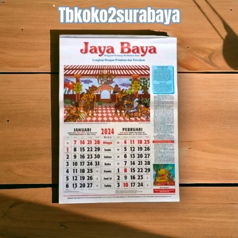 Jual KALENDER JAYA BAYA 2024 LENGKAP DENGAN PRIMBON DAN PAWUKON ...