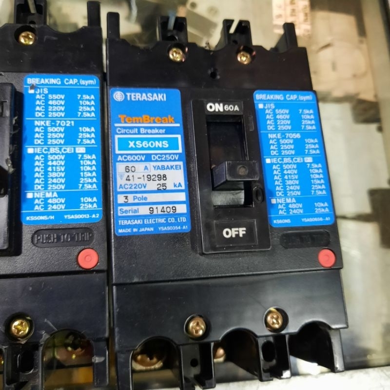 Jual mccb breaker terasaki xs60ns 60a 3p | Shopee Indonesia