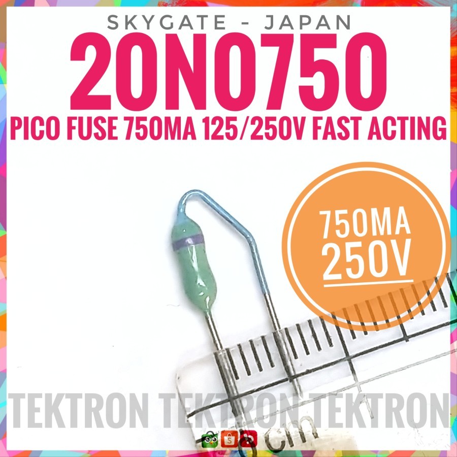 Jual SKYGATE-JAPAN PICOFUSE 750mA 250V PICO FUSE FAST ACTING QUICK ...