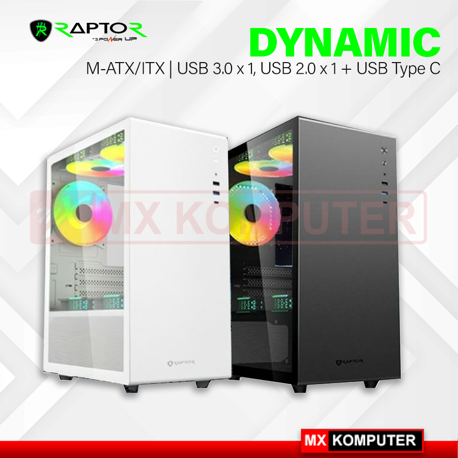 Jual Casing RAPTOR Dynamic - mATX Gaming Case with USB Type-C | Shopee ...