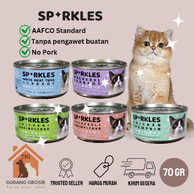 Jual Sparkles Cat Makanan Kucing Kaleng 70gr Wet Food Halal Dan Tanpa ...