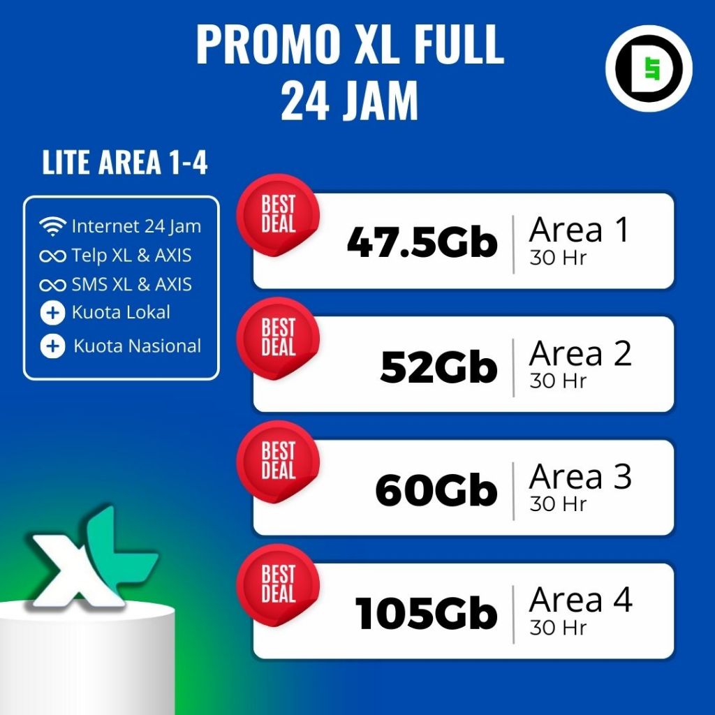 Jual XL KUOTA LITE FULL INTERNET 24 JAM | Shopee Indonesia