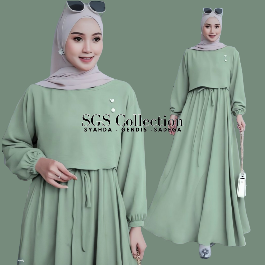 Jual gamis terbaru 2024 NAFISA Maxy SET2in1 Inner+outer Crop Gamis ...