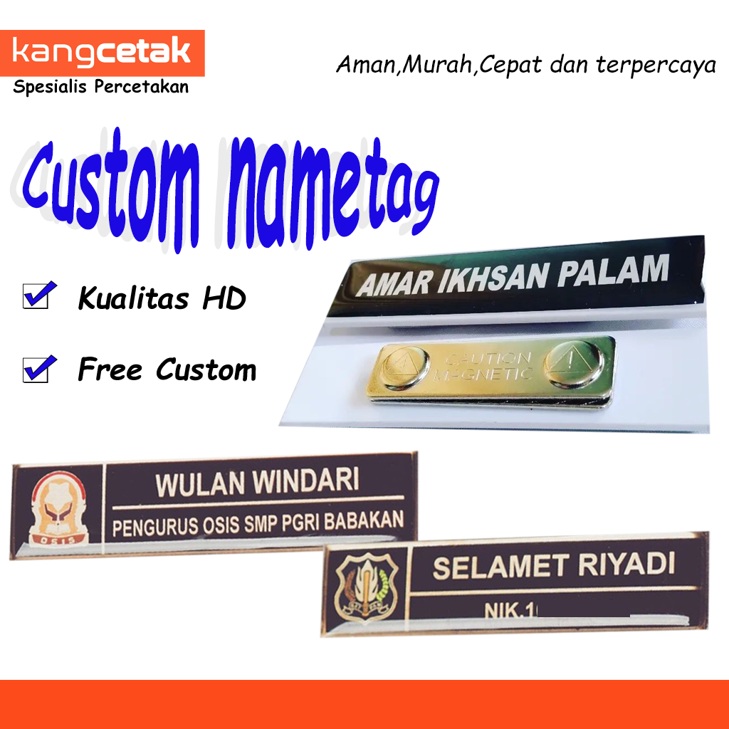 Jual BISA BELI SATUAN Name tag/papan nama kuningan resin untuk atribut ...