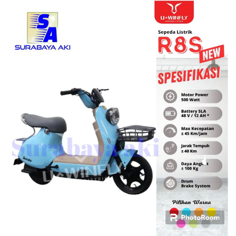 Jual SURABAYA U WINFLY DRAGONFLY 7S 48V UWINFLY D8S 12AH SEPEDA LISTRIK ...