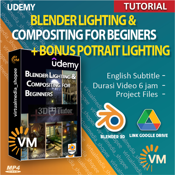 Jual TUTORIAL 3D BLENDER LIGHTING & COMPOSITING FOR BEGINNERS RENDER CYCLES EEVEE BELAJAR CAHAYA ...