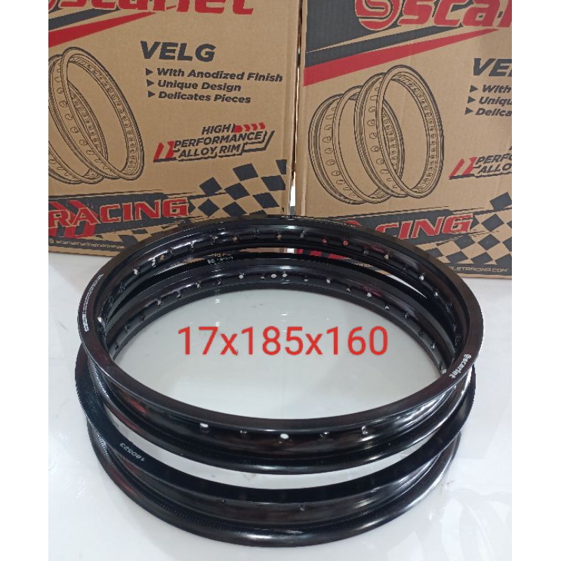 Jual VELG SCARLET RING 17 X185X160 SEPASANG WARNA HITAM VELG TK VELG ...
