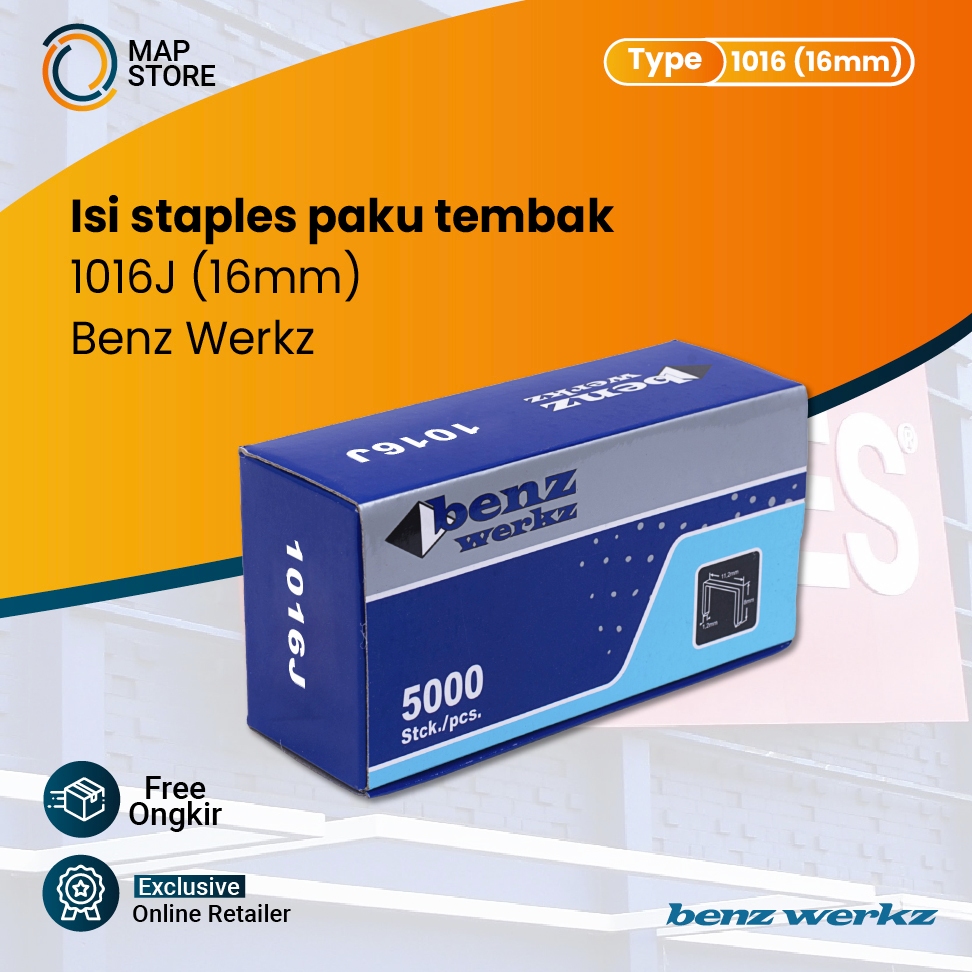 Jual BENZ 1016J Isi Mesin Staples Paku Tembak U Mata Nailer Gun 1016 J ...