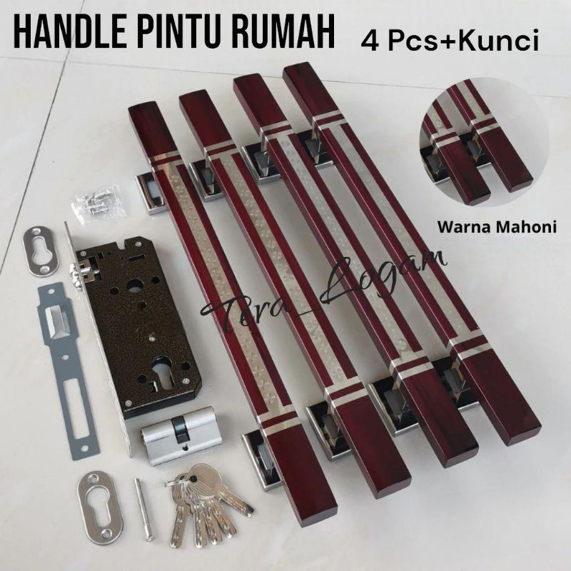Jual Handle Pintu Rumah Stainless 100cm/45cm set body dan kunci gagang ...