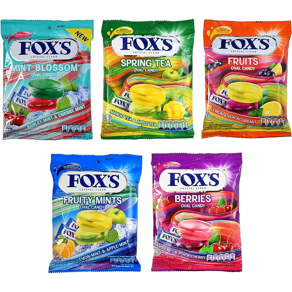 Jual FOX'S BERRIES OVAL CANDY 125G / PERMEN FOX CRYSTAL CLEAR / FOX'S ...