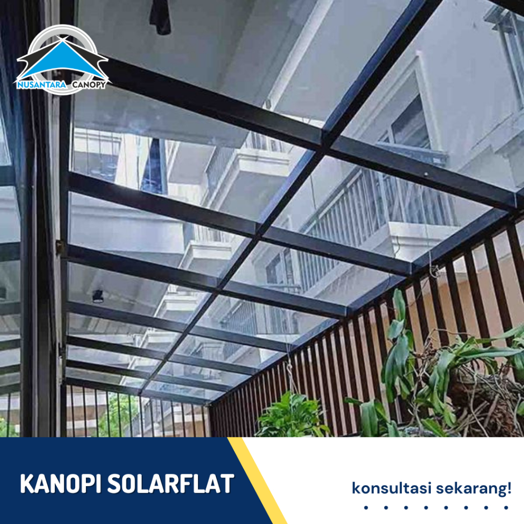 Jual kanopi Solarflat bening / Canopy atap Solarflat transparan ...