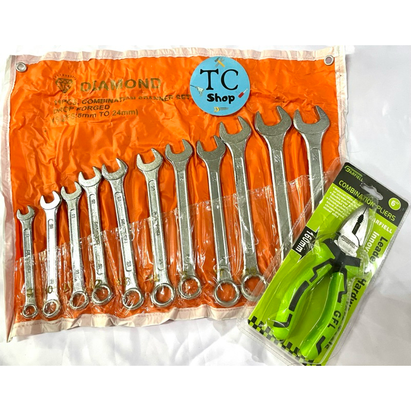 Jual Paket Kunci Ring Pas 8-24 mm + Tang Kombinasi 6” | Shopee Indonesia