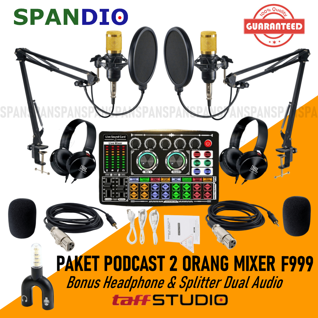 Jual PAKET PODCAST 2 Orang Mic Microphone Bm800 Mixer V8 V8 Plus ...