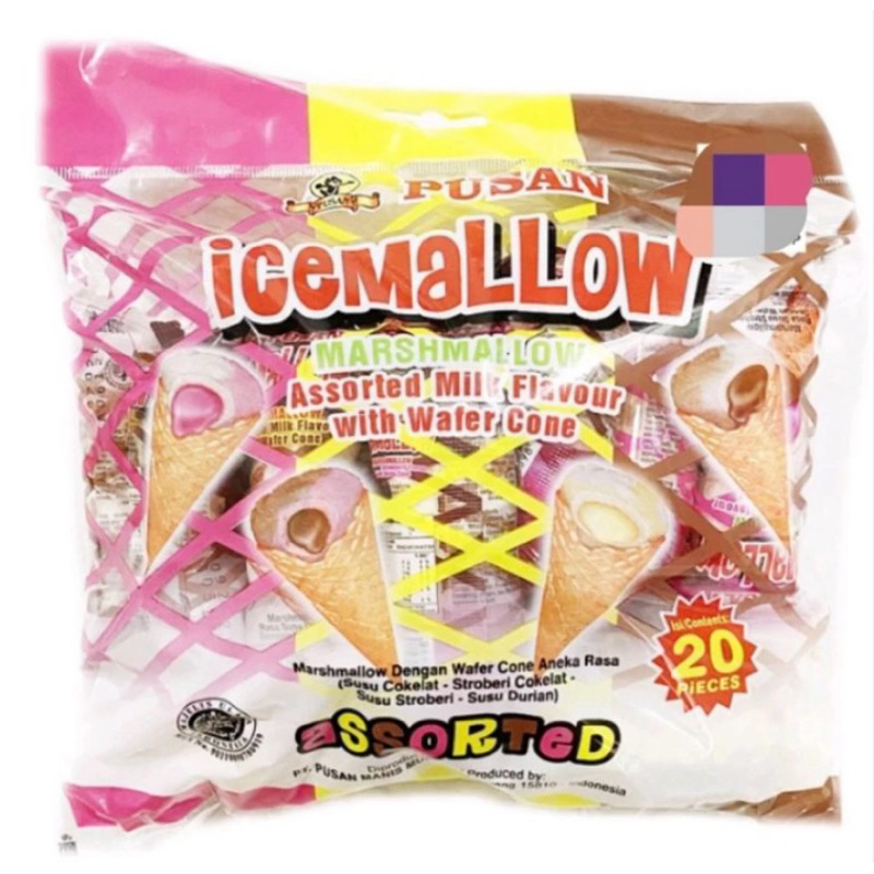 Jual Pusan Icemallow Marshmallow Es Krim Assorted (isi 20pcs) | Shopee ...