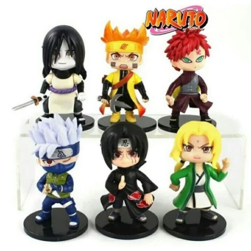 Jual Naruto kyubi figure Kakashi sunade chibi topper set 6 bh | Shopee ...