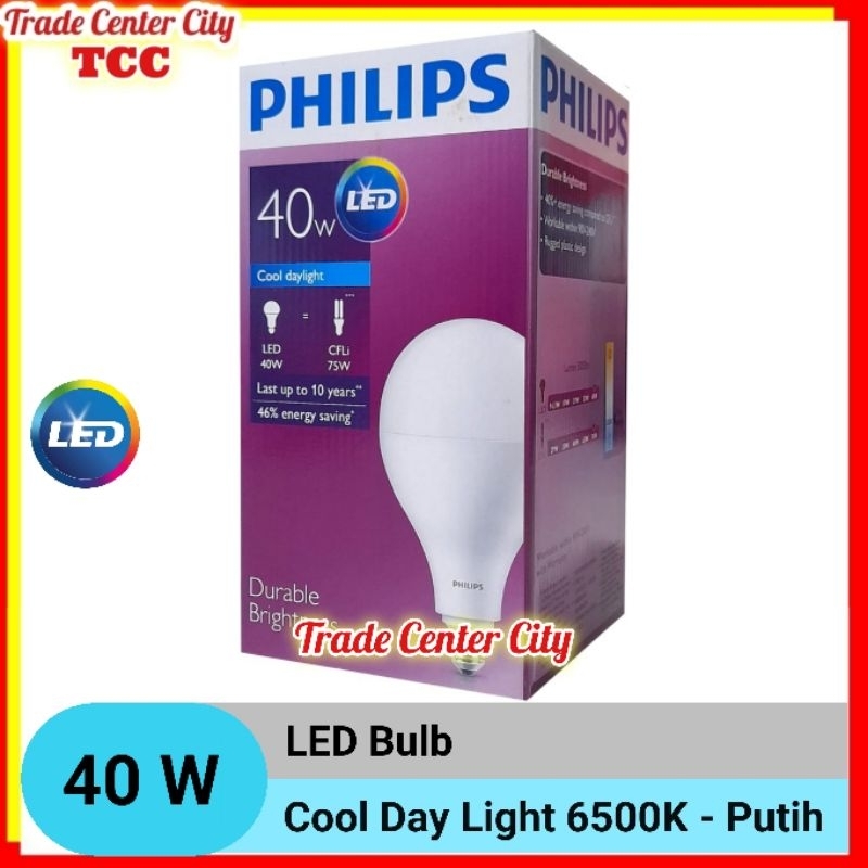 Jual Philips Lampu LED Bulb 40 watt Cahaya Putih Original Philips | Shopee Indonesia
