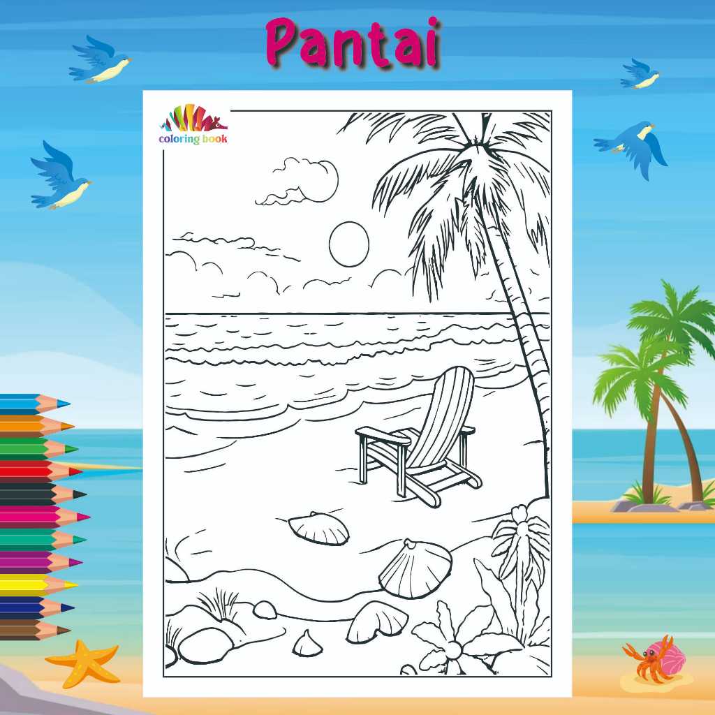Jual KERTAS MEWARNAI / COLORING / KERTAS GAMBAR / PANTAI / KERTAS ...