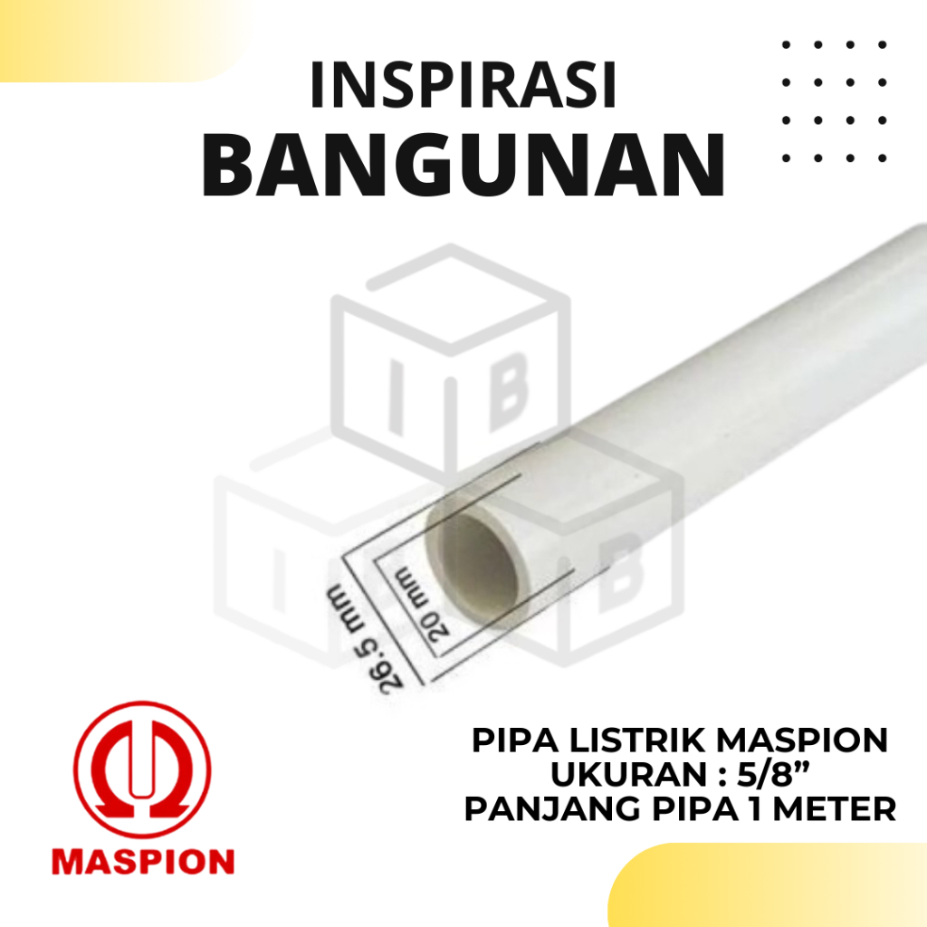 Jual PIPA PVC MASPION 5/8" PIPA LISTRIK 5/8" PARALON PRALON 5/8 INCH ...