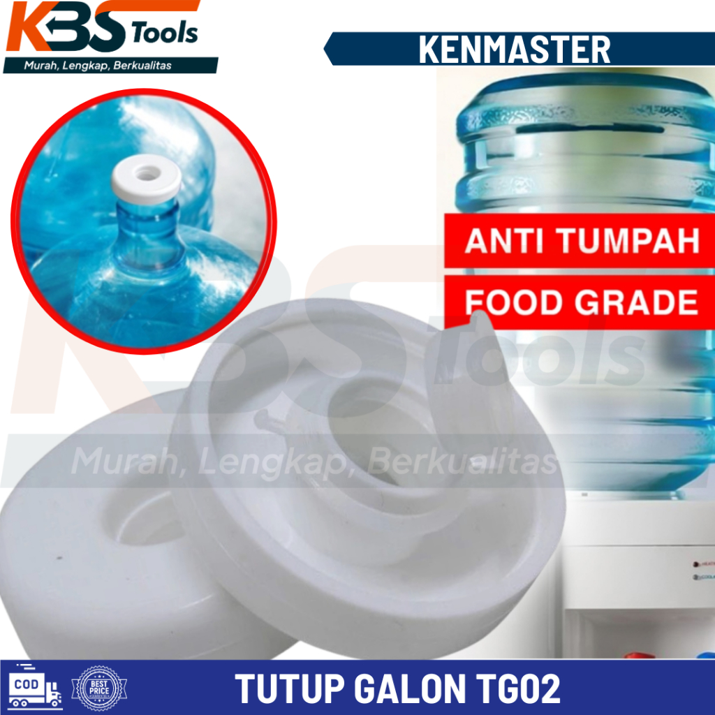 Jual Tutup Galon Dispenser Anti Tumpah Putih 2 PCS Serbaguna Kenmaster ...