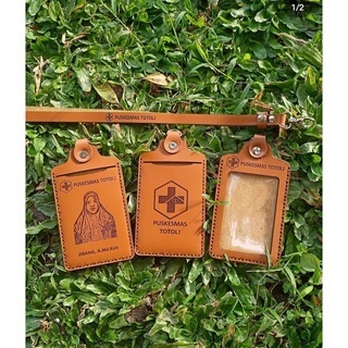 Jual Name Tag Holder Kulit Sapi Asli, ID Card Holder Kulit Custom ...