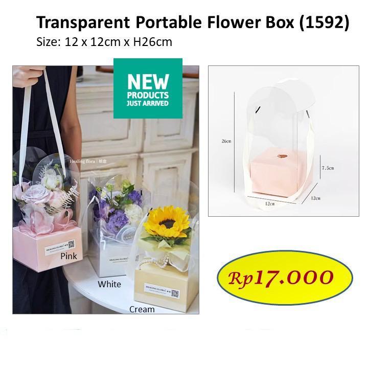 Jual Transparent Portable Flower Box (1592),Kotak Bunga,Barang Florist | Shopee Indonesia