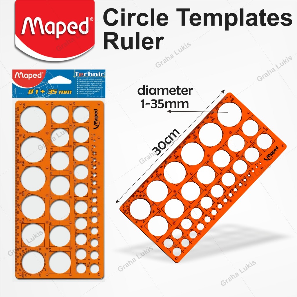 Jual MAPED CIRCLE TEMPLATES RULER | Shopee Indonesia