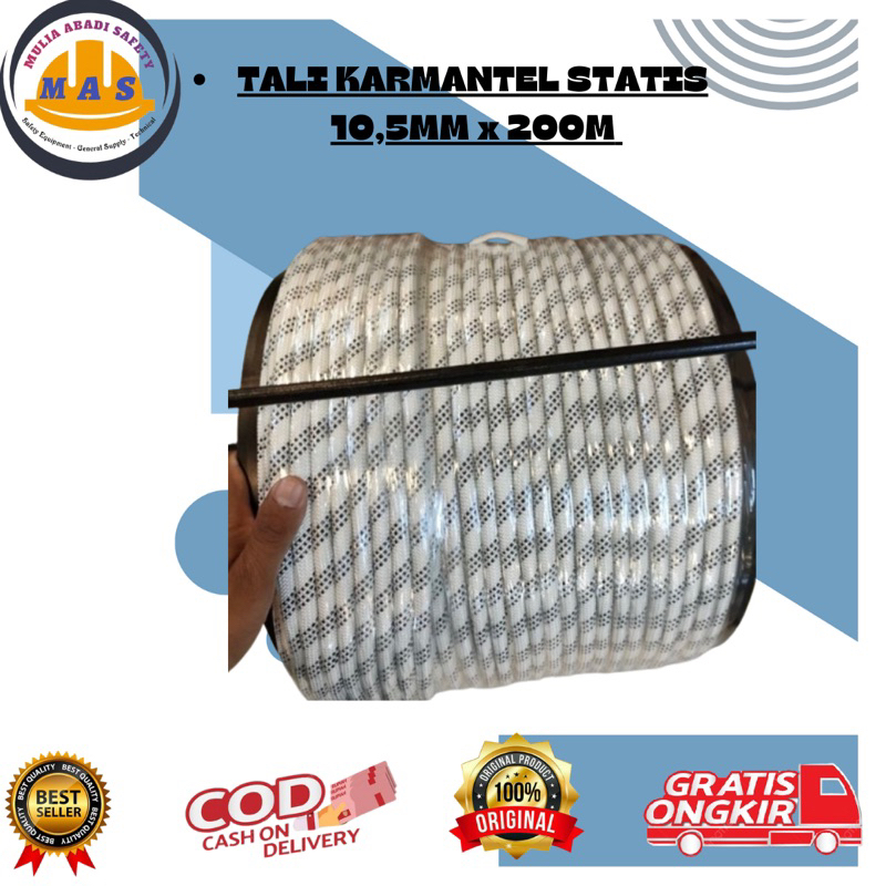 Jual TALI KARMANTEL STATIS 10,5MM X 200M MURAH NON MEREK HARGA PROMO ...
