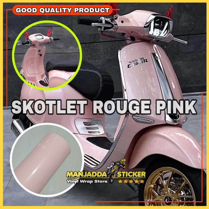 Jual Skotlet pink pastel glossy stiker rouge pink sticker scotlite ...
