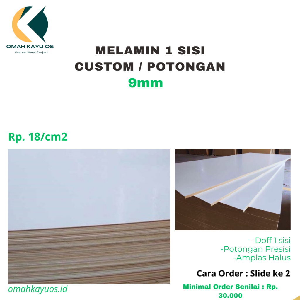 Jual Triplek Multiplek Melamin Triplek Putih 9mm potongan Custom ...