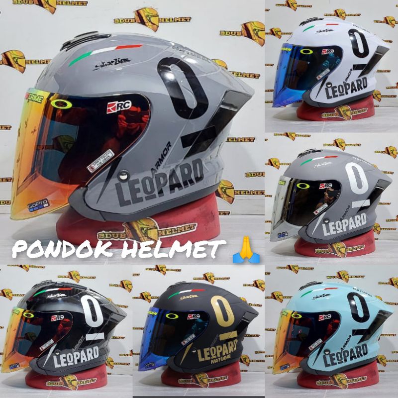 Jual HELM JS ARMOR SOLID GREY GOLSSY STIKER LEOPARD ORIGINAL SNI ...