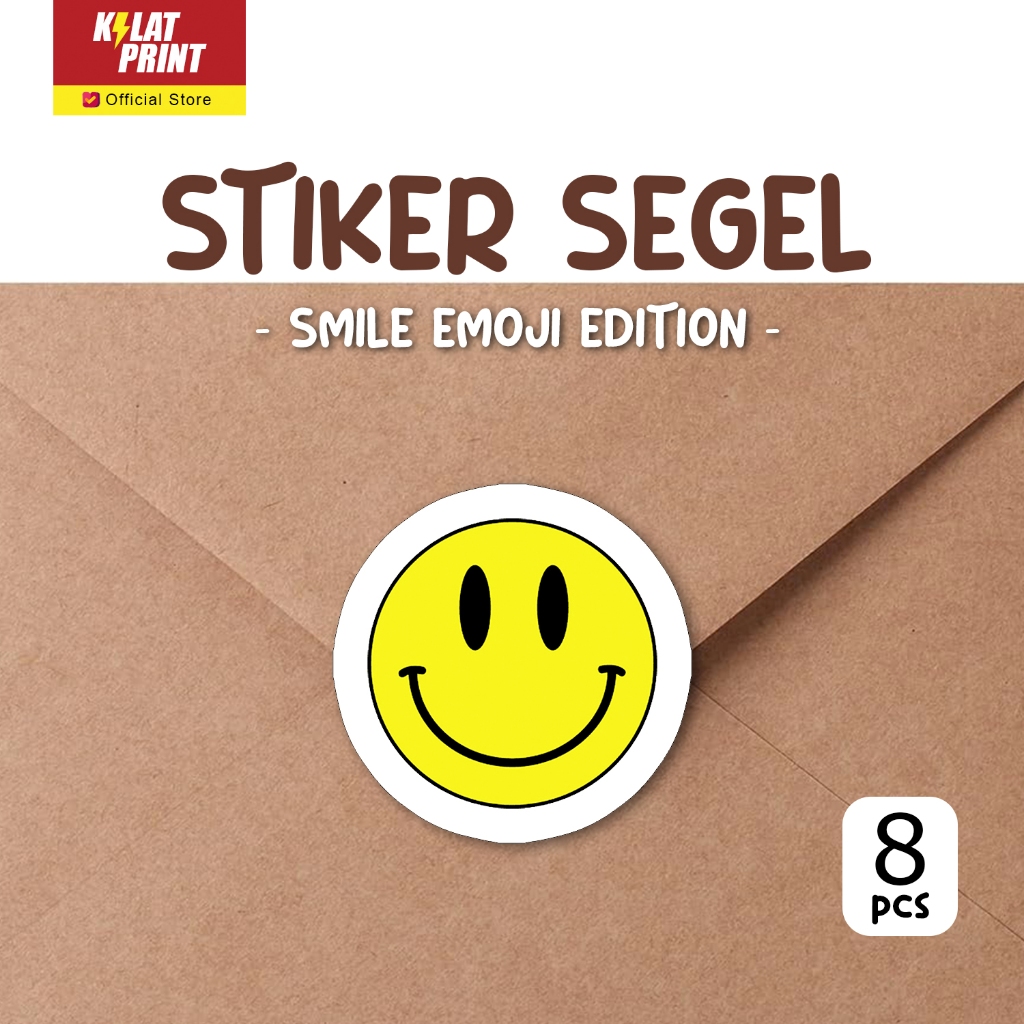 Jual Stiker Segel Amplop Sticker Aesthetic Label Smile Emoji Edition ...