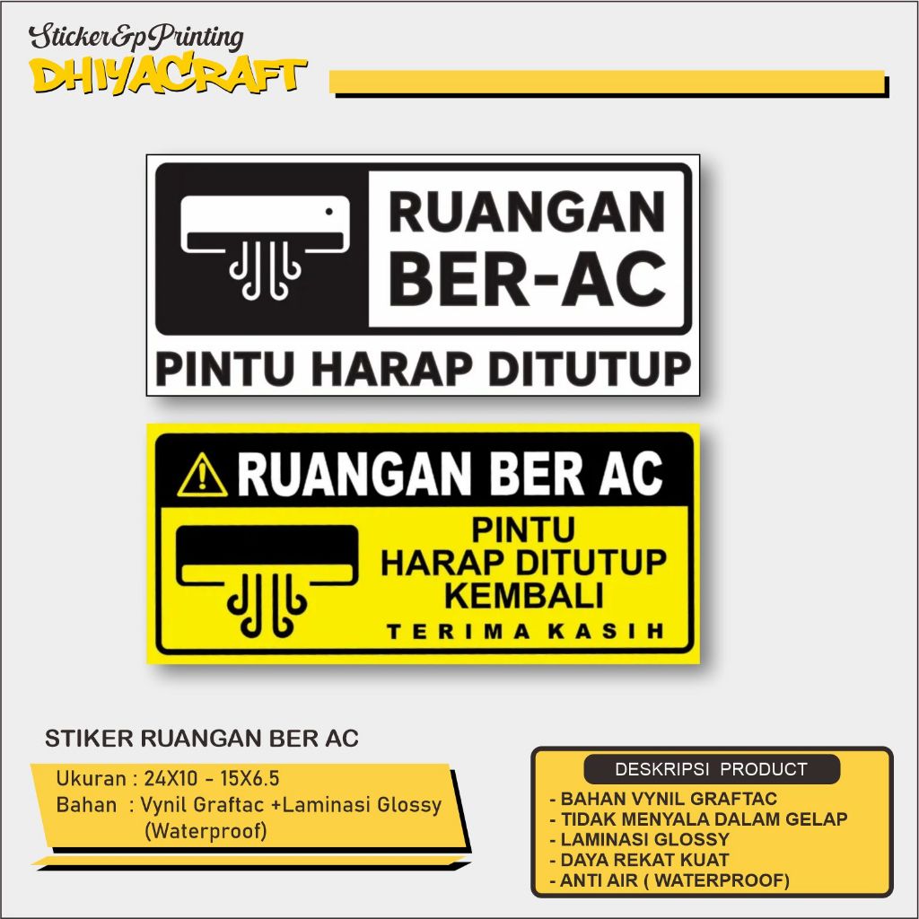 Jual STIKER PINTU, STIKER RUANGAN BER AC PINTU HARAP DITUTUP, PINTU ... Jual STIKER PINTU, STIKER RUANGAN BER AC PINTU HARAP DITUTUP, PINTU ...