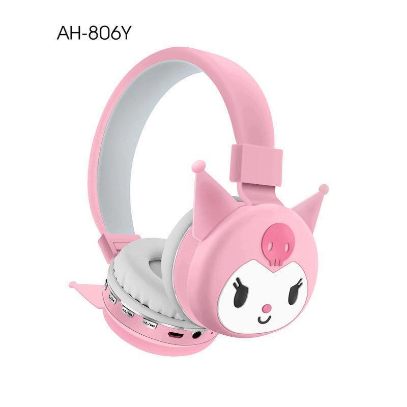 Jual Headphone 3D Bando Kuromi Wireless Bluetooth AH-806 Stereo Dj Disney Sanrio Cartoon Kartun ...