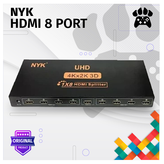 Jual NYK HDMI Splitter 8 Port 1 Support UHD 4K 2K 3D | Shopee Indonesia