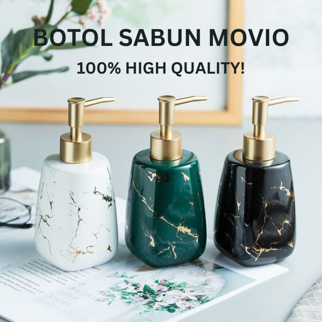 Jual Refill Pump Bottle Marble Ceramic Glossy Soap Dispenser Botol ...