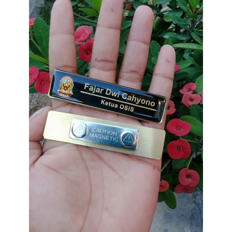 Jual Name tag / Nama Dada Kuningan Magnet | Shopee Indonesia