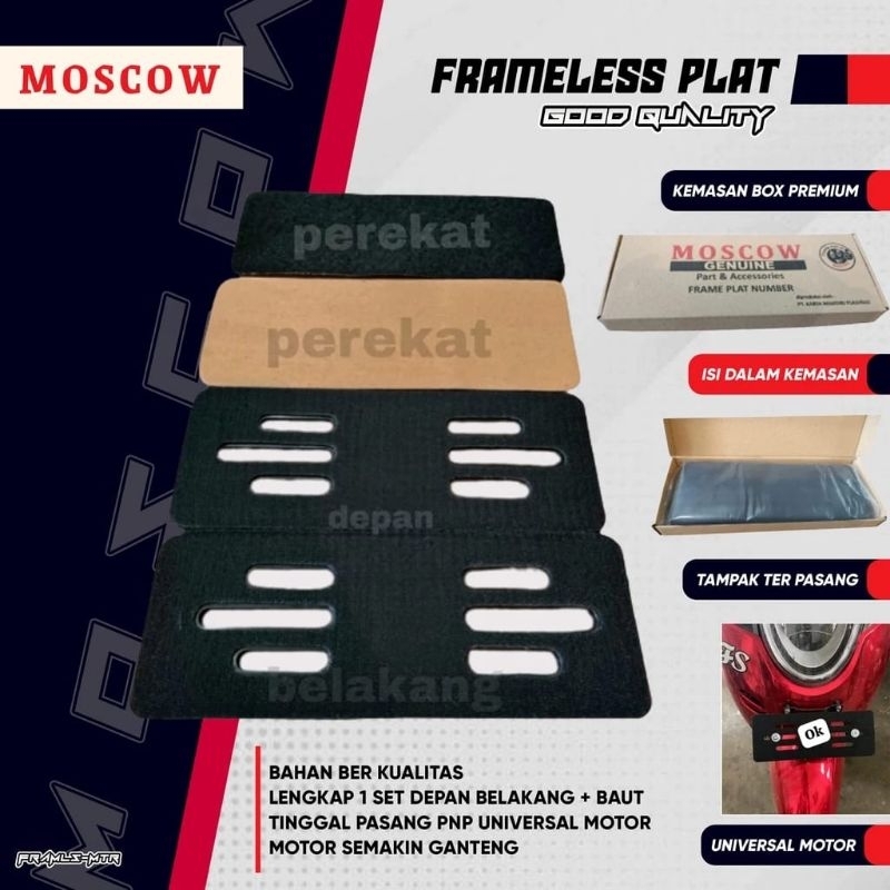 Jual Plat Nomor Motor Mobil Frameless Dudukan Plat Nopol 1 Set Isi 2 ...