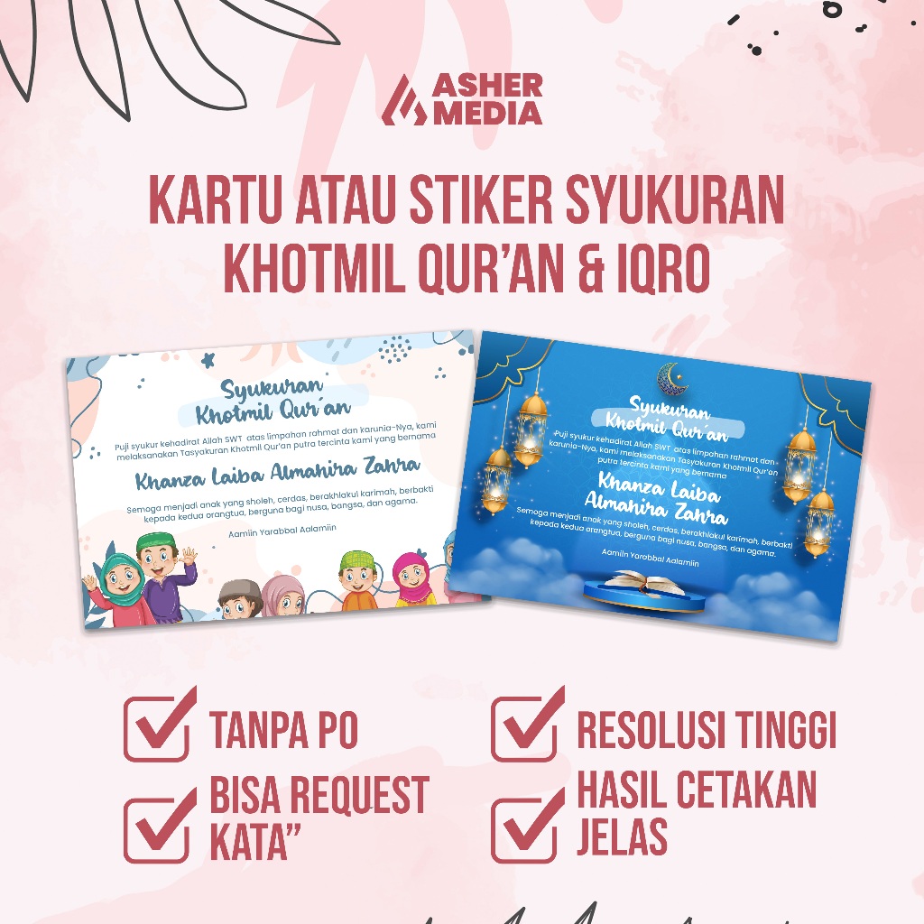 Jual KARTU ATAU STIKER SYUKURAN KHATMIL QUR'AN & IQRO | Shopee Indonesia