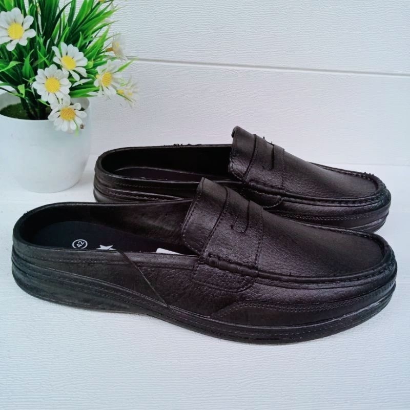 Jual sandal slop depan ATT AB 550 full hitam sandal sepatu karet pria ...