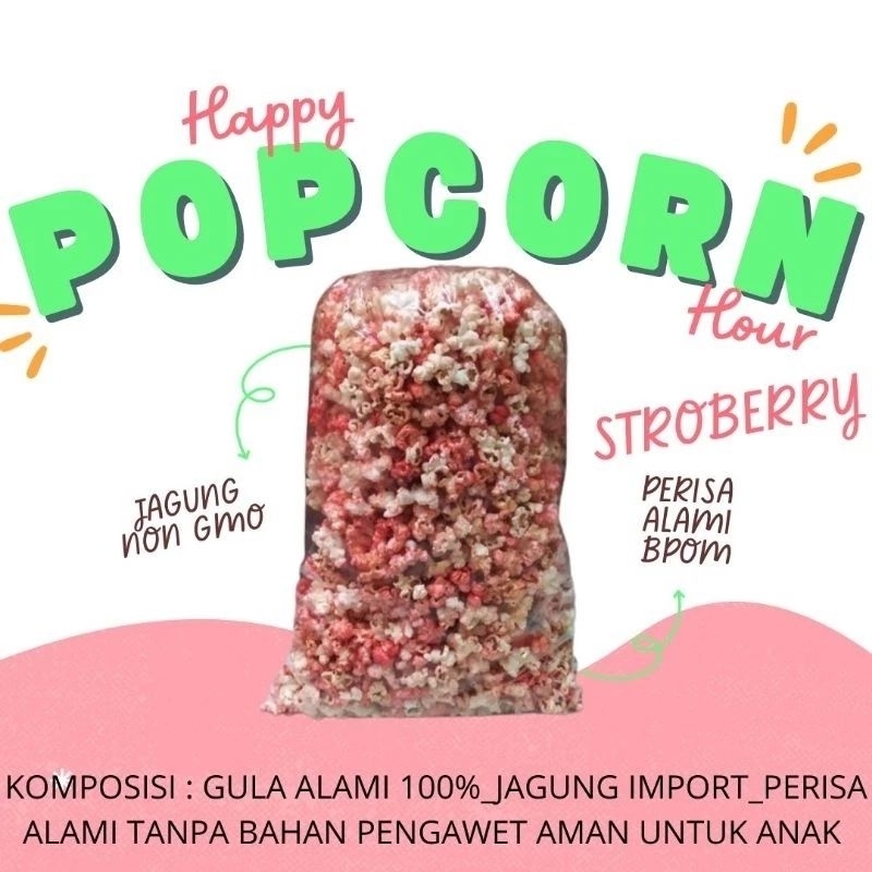 Jual POPCORN RASA STROBERRY 500 GR | Shopee Indonesia