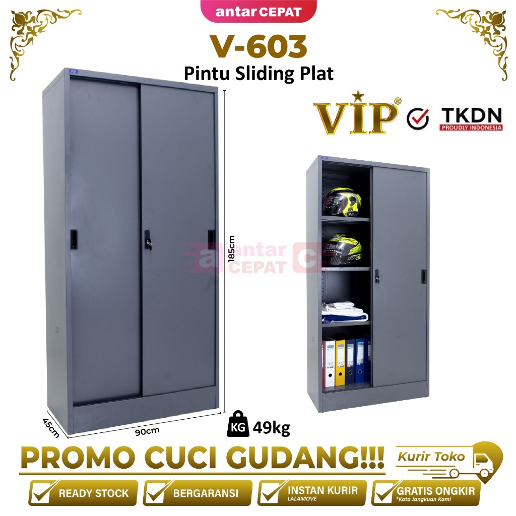 Jual VIP V-603 lemari arsip lemari besi pintu sliding geser | Shopee Indonesia
